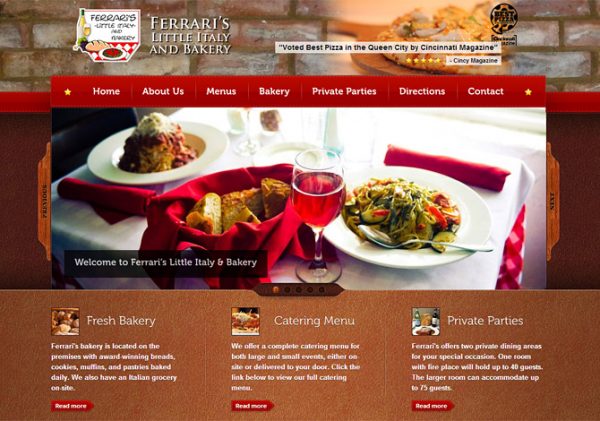 Ferrari's Italian Restaurant | Radiant Web Design | WordPress Websites ...